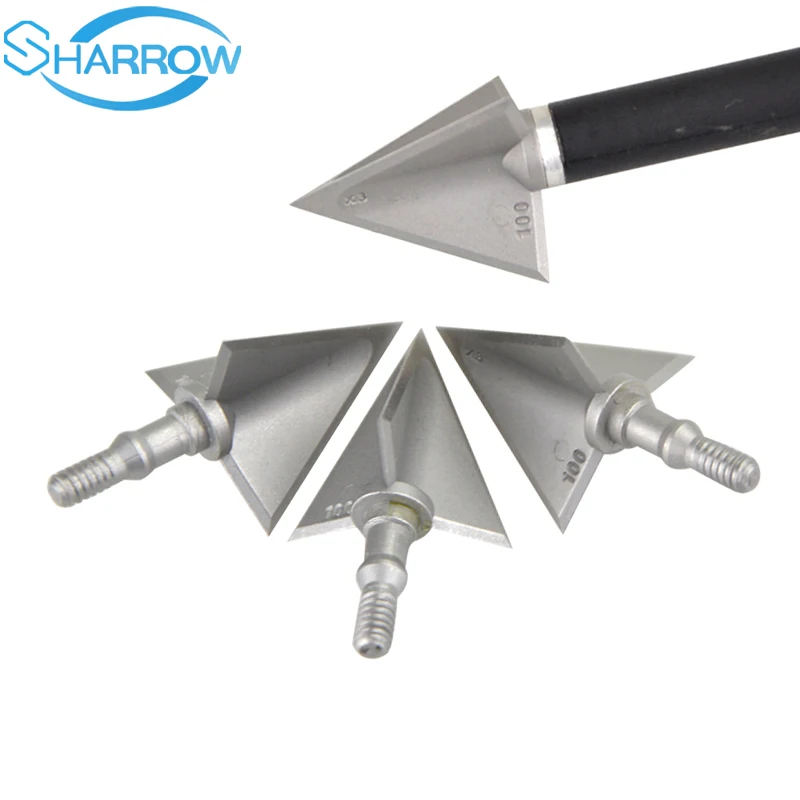 6/12pcs Broadhead 100 Grain Stainless Steel Arrowhead Tip Point For ...