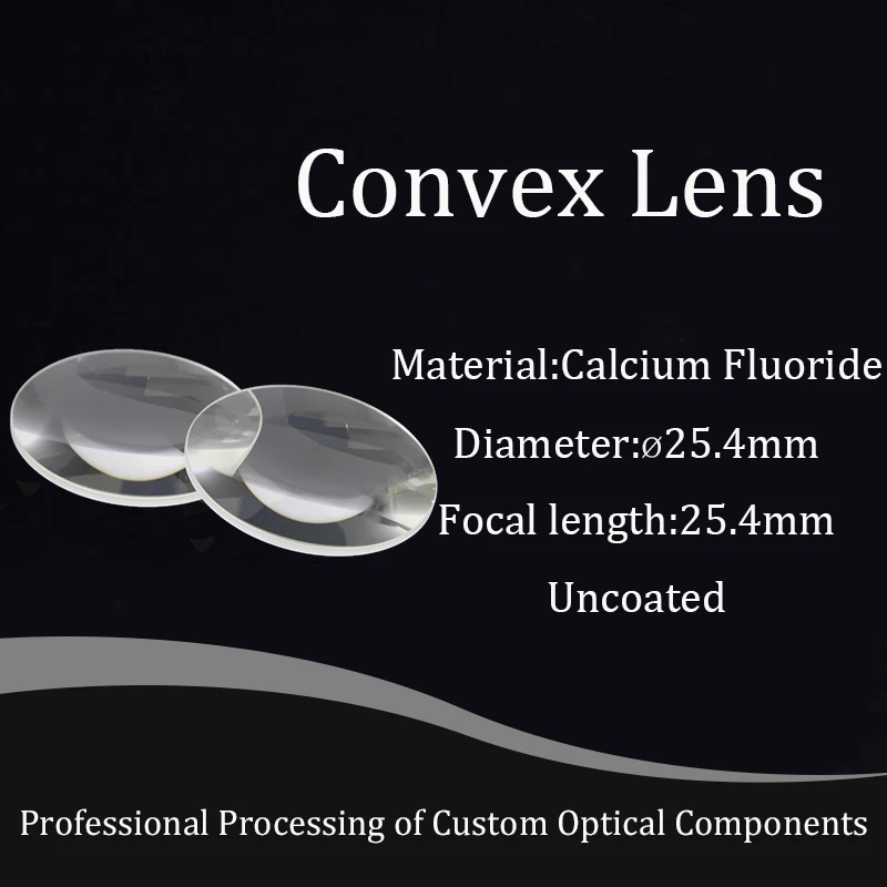 مادة فلوريد الكالسيوم ، عدسة محدبة مزدوجة D25.4mmF25.4mm ، زجاج أبيض ...