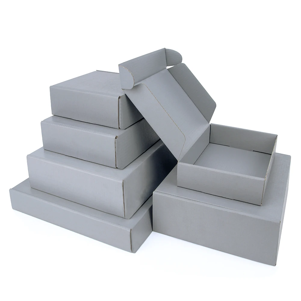 5pcs-10pcs-gray-gift-box-corrugated-box-Festival-Party-storage-display ...