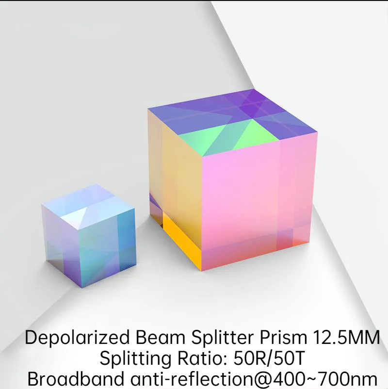 Depolarized Beam Splitter Prism Optical Dichroic Prism K9 Cube 12.5mm ...