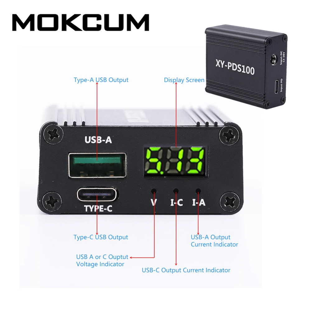 Dual Usb Opladen Module 20V 5A 100W Voltage Converter Type C QC2/QC3 ...