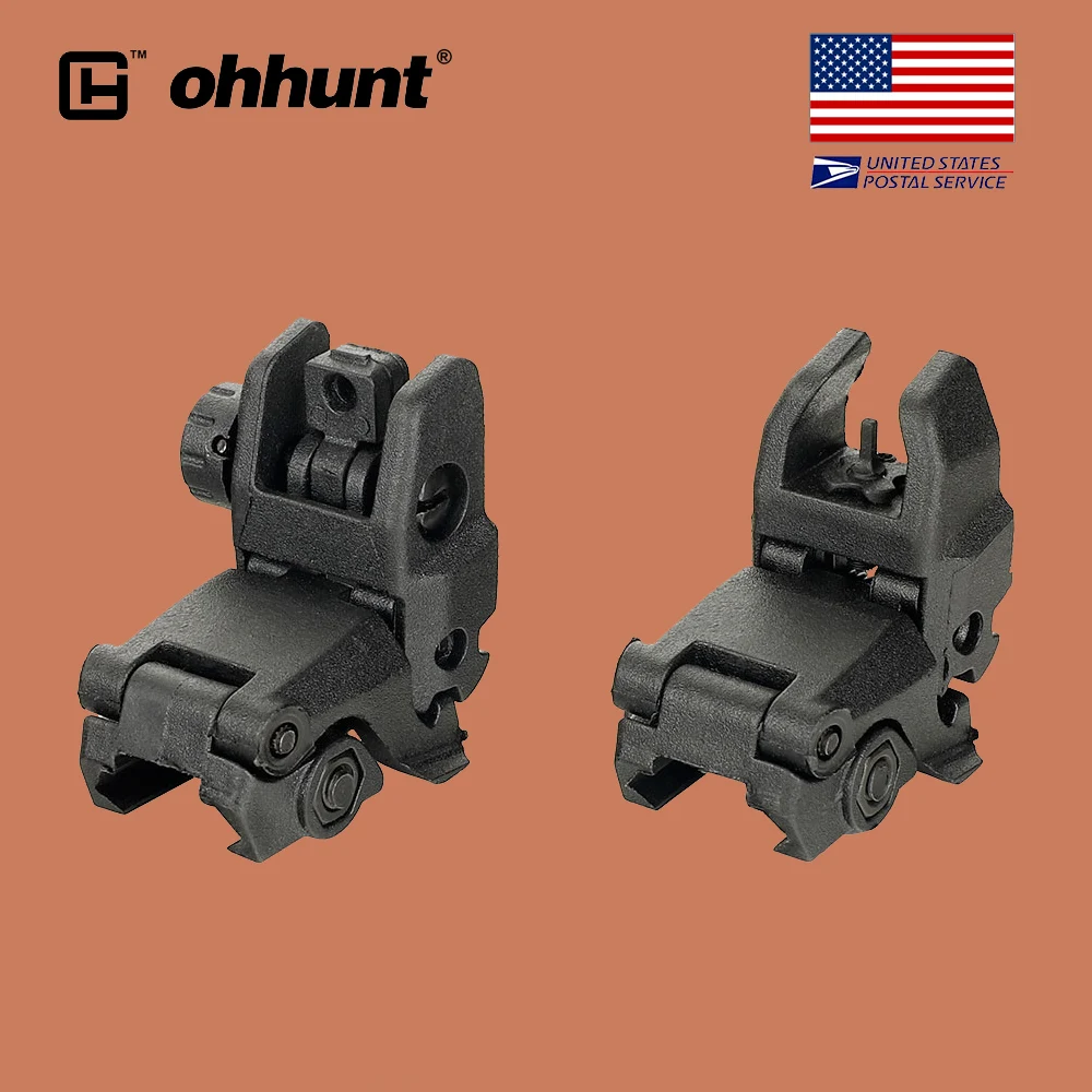 ohhunt Hunting AR 15 M16 Front Rear Sight Set Rapid Transition Polymer ...