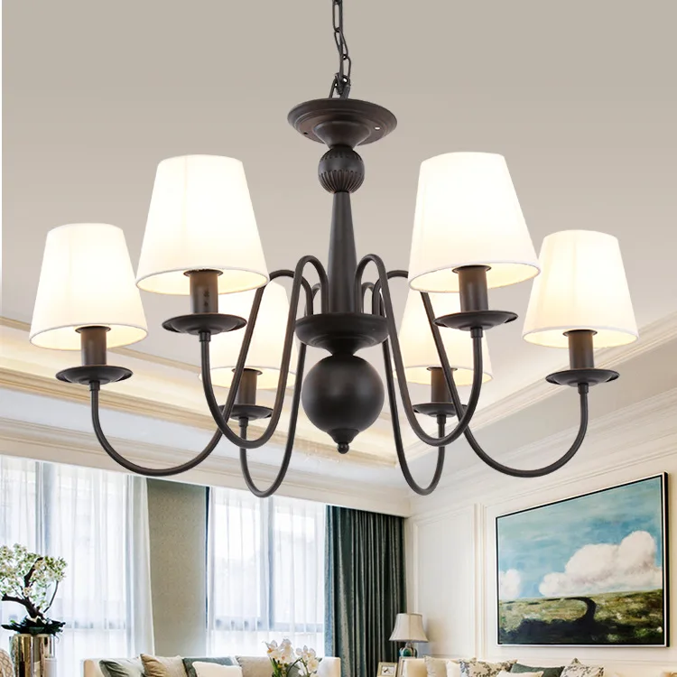 Black Rustic Chandelier Ameican Style wrought iron chandelier with ...