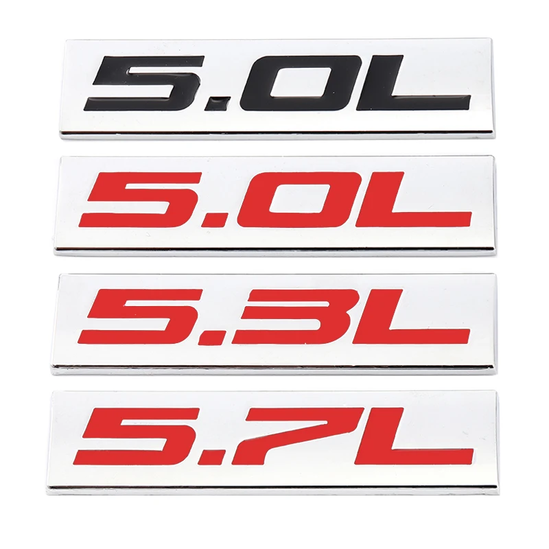 3D Metal 5.0L 5.3L 5.7L Logo Car Energy Emblem Badge Trunk Sticker ...