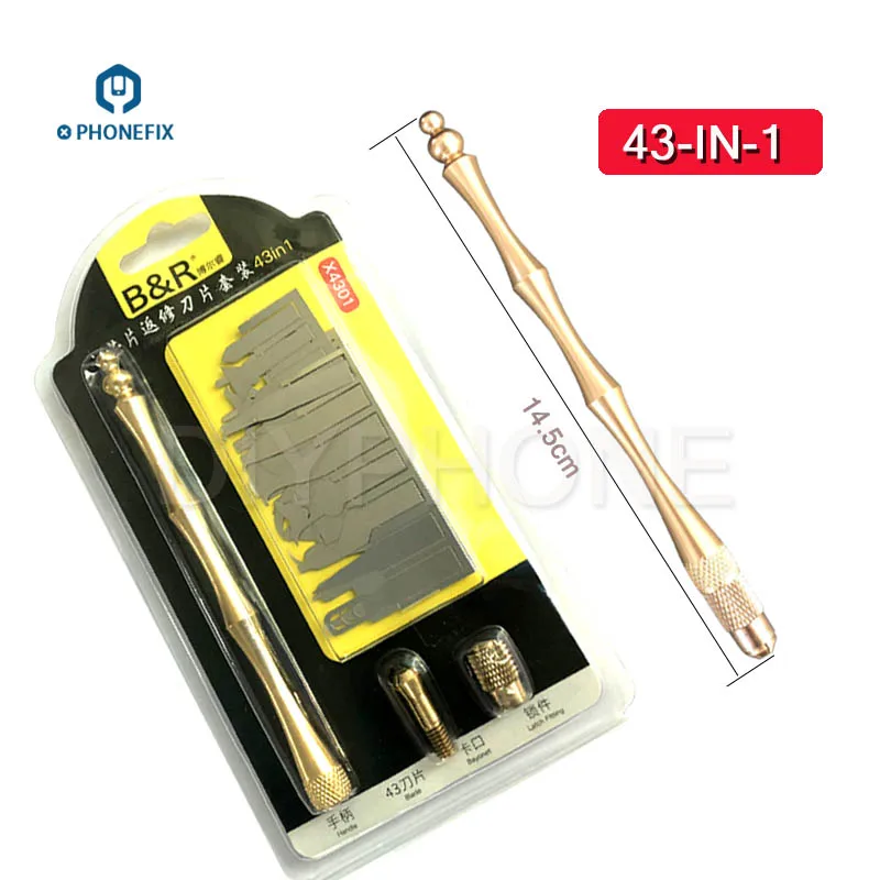 43 IN 1 CPU NAND PCB BGA Chip Removal Graver Blade Set Glue Cleaning ...