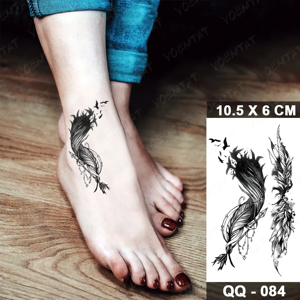 Feather Tattoo On Ankle