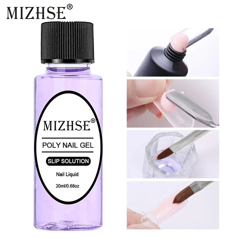 MIZHSE 20ml Poly Polish Gel Liquid Slip Solution Quick Building Gel ...