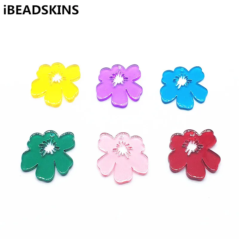 New arrival! 30x29mm 100pcs Clear Flower shape charm for Jewelry ...