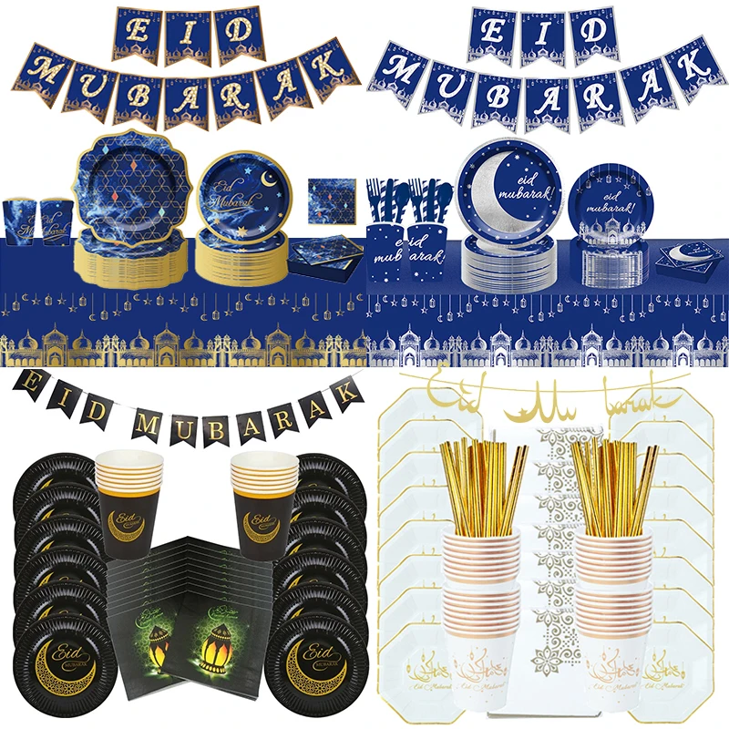 Disposable Tableware Muslim | Mubarak Decoration Plates | Eid Moubarak ...