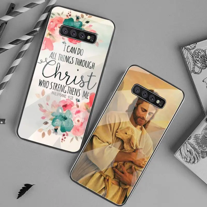 Bible verse Philippians Jesus Christian Phone Case Tempered Glass For ...