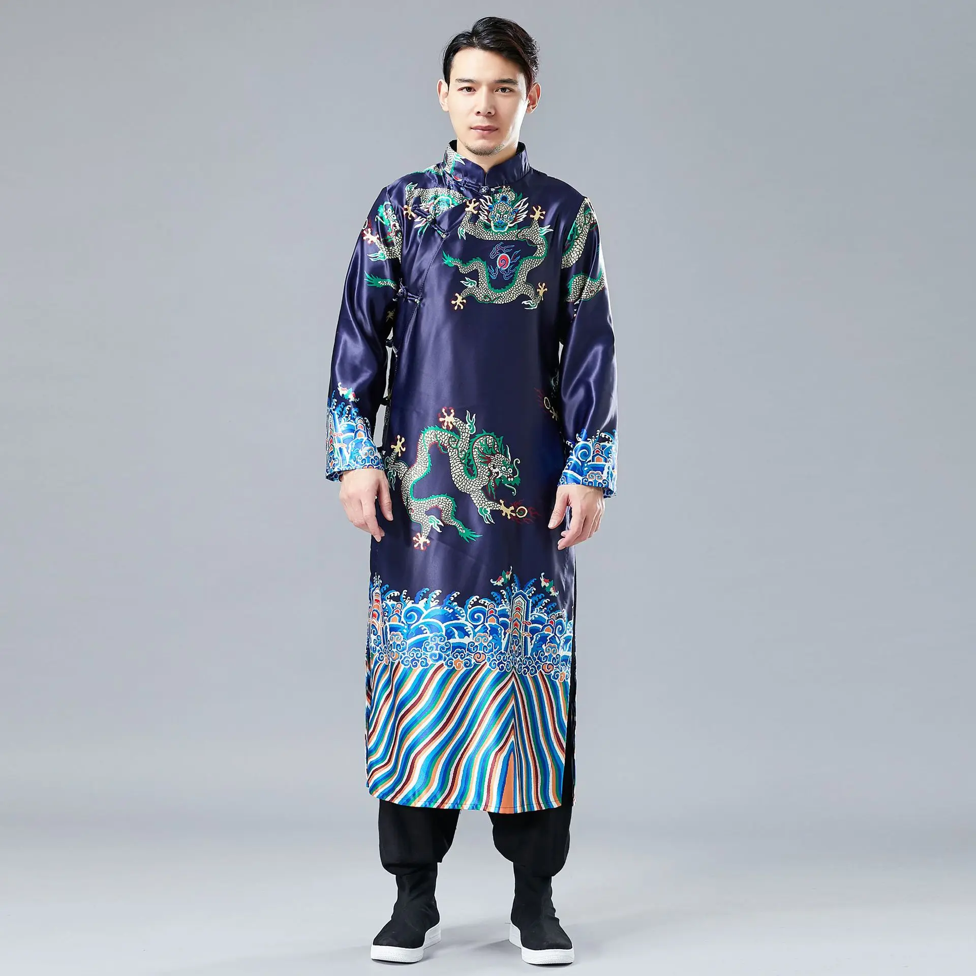 Changshan Traditional Chinese Style Changshan Men's Wear Plate Buckle ...