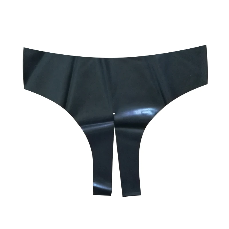 New latex sexy T shorts briefs G strings Panties with crotch slits or ...
