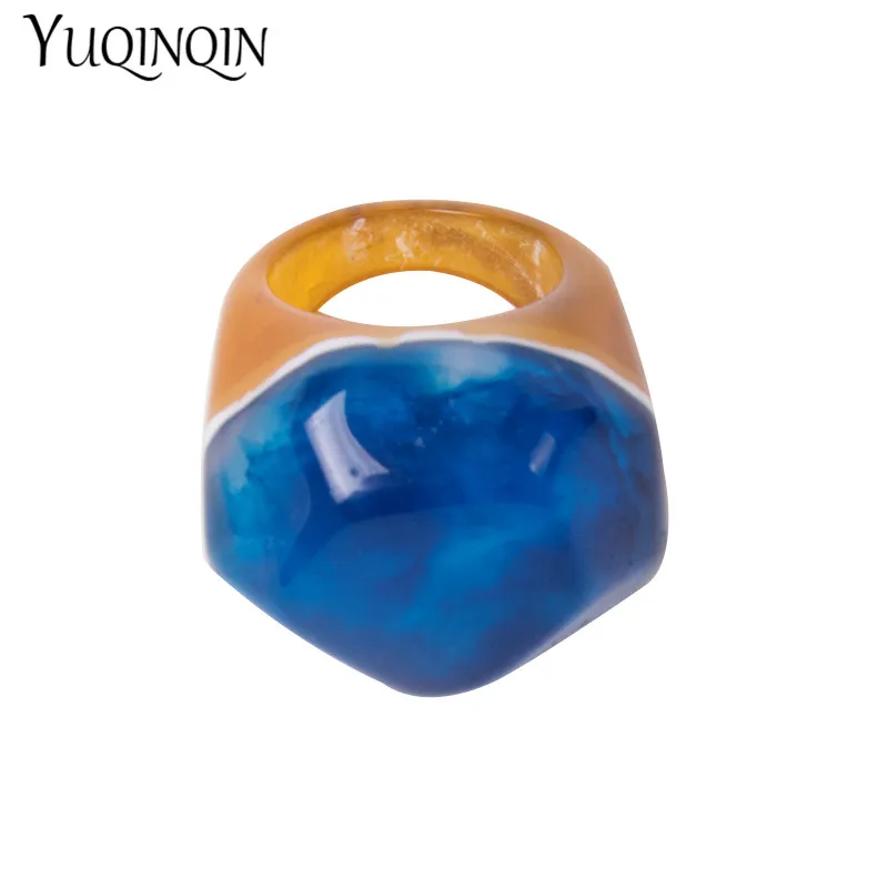 Resin-Geometric-Fashion-Rings-for-Women-Jewelry-Big-Acrylic-Finger ...