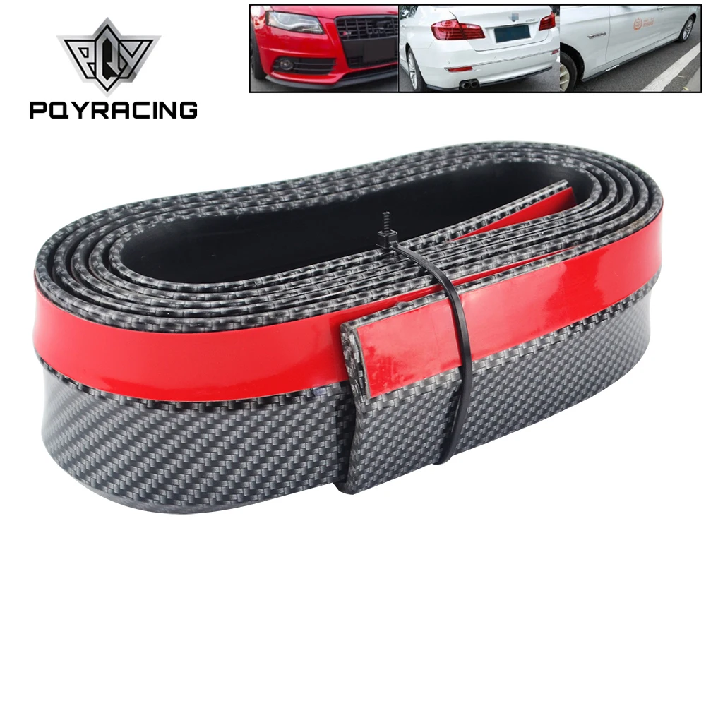 Pqy - Real Carbon Fiber Rubber Soft Black Bumper Strip Car 60mm Width 2 ...
