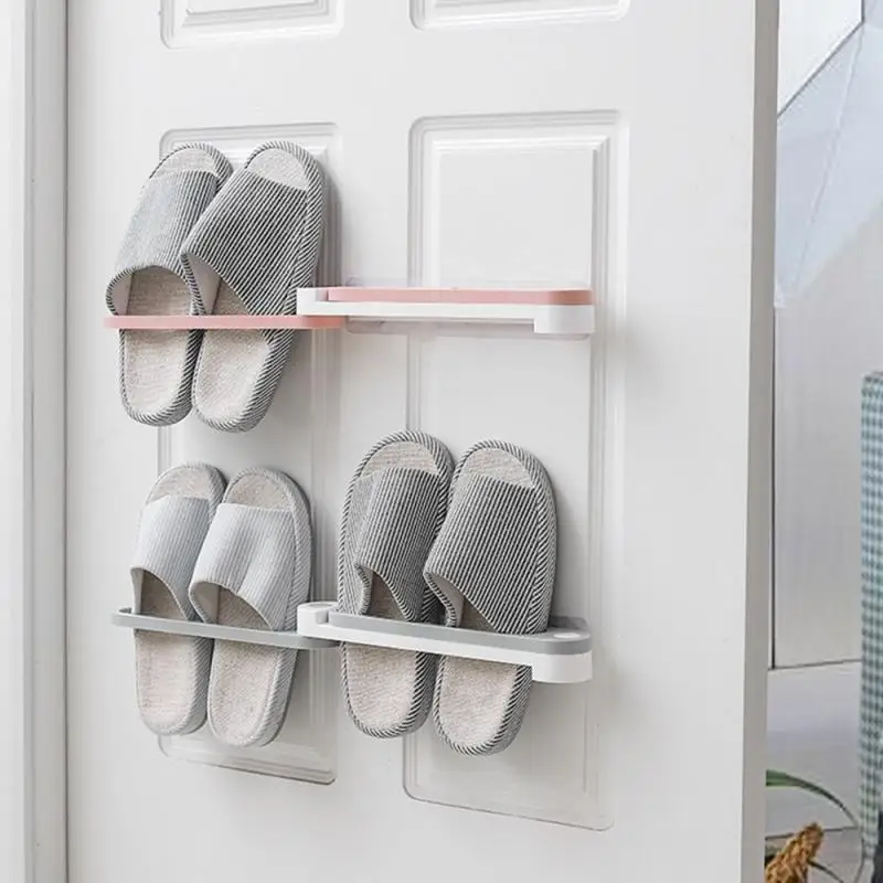 Shoe Organizer Rack Wall Mounted Folding Slippers Holder Shoes Hanger ...