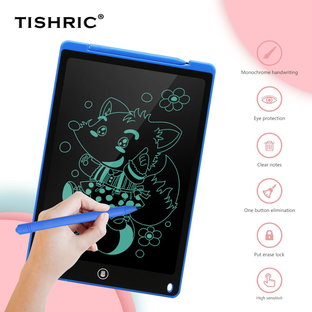Tishric Drawing Tablet With Screen Drawing Board Lcd Erasing Writing ...