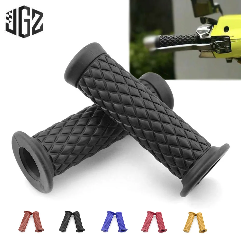 Motorcycle 22mm Retro Hand Grips Soft Rubber Gel Handlebar Grips For ...