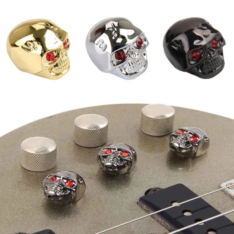 Professional Guitar Bass Skull Volume Tone Knobs Cap For Electric ...