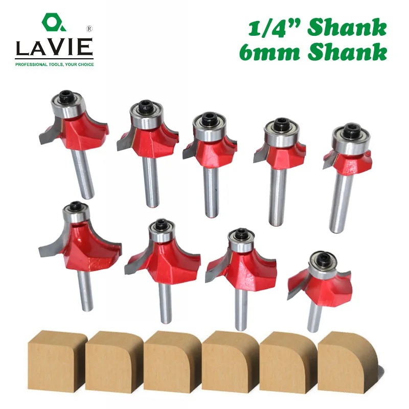 LAVIE 1pc 6mm 1/4 Shank Small Corner Round Router Bit for Wood Edging ...