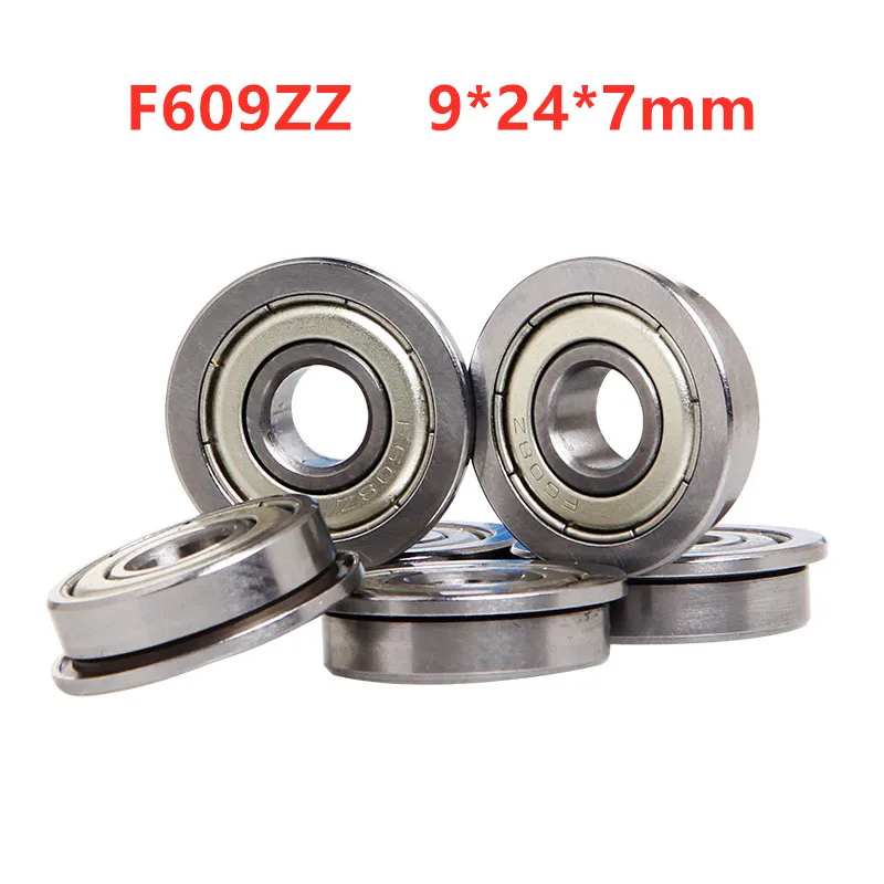 50pcs Flange bearing F609ZZ 9*24*7 mm F609 2Z flanged deep groove ball ...