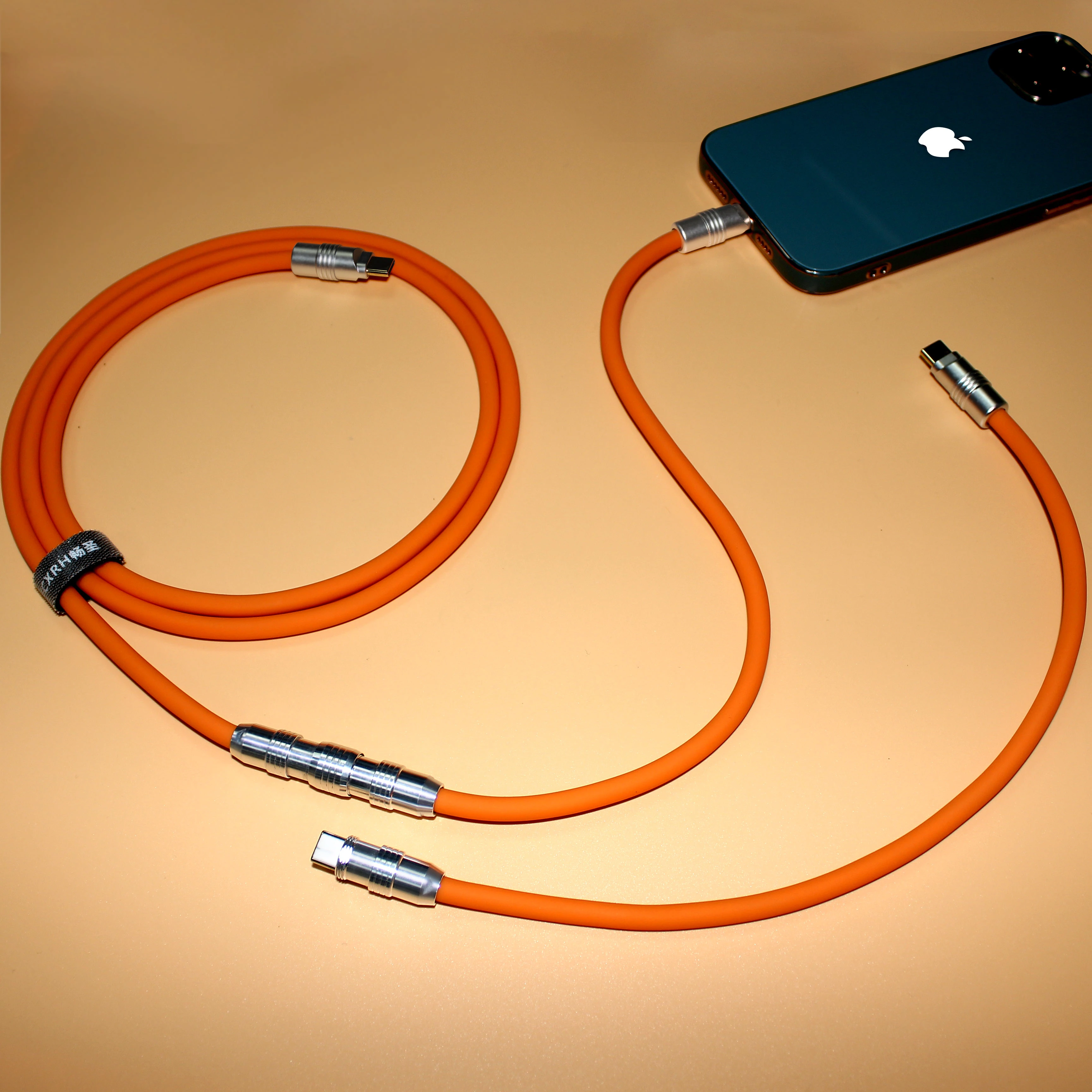 Customized interchangeable mobile phone silicone data cable metal shell ...