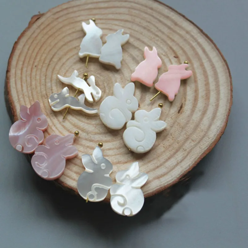 5pcs / Bag Natural Freshwater Shell Rabbit Pendant Jewelry Making ...