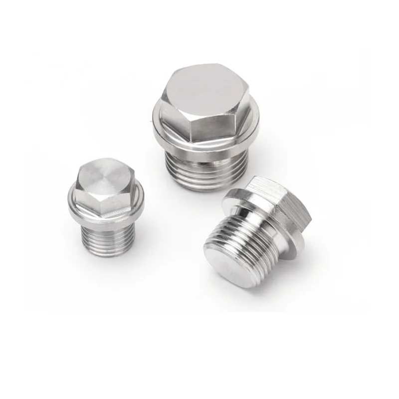 316 Stainless Steel Hex Flange Face Plug With Side Tube Plug Wire Plug ...