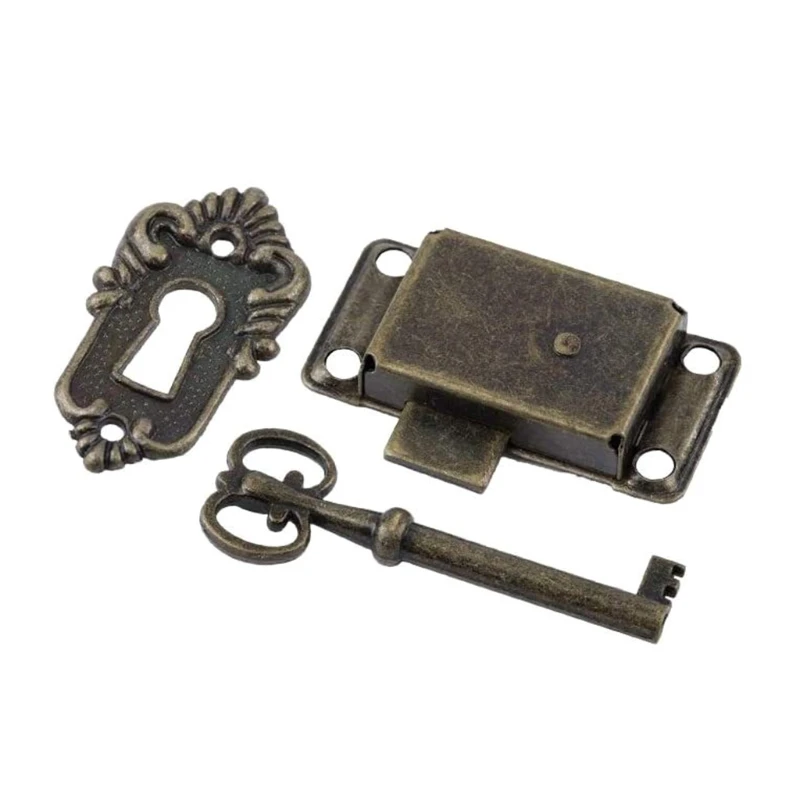 Antique-Hasp-Vintage-Iron-Drawer-Locks-with-Key-Decorative-Furniture ...