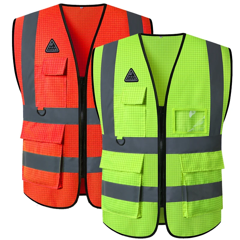 Anti Static Hi Vis Waistcoat Safety Vest Reflective With Pockets and ...