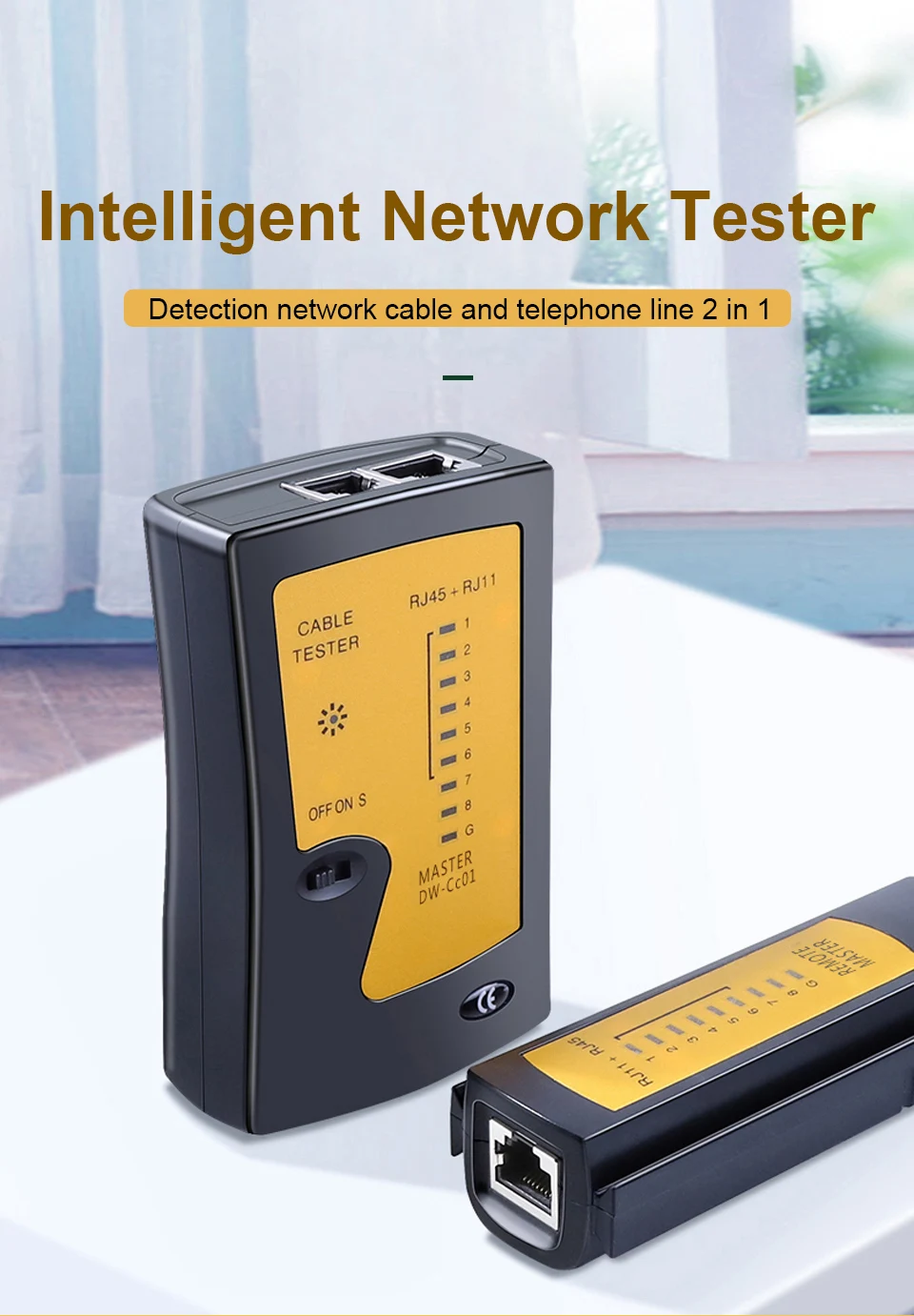 Testeur de câbles réseau professionnel RJ45 RJ11 RJ12 CAT5 UTP LAN ...