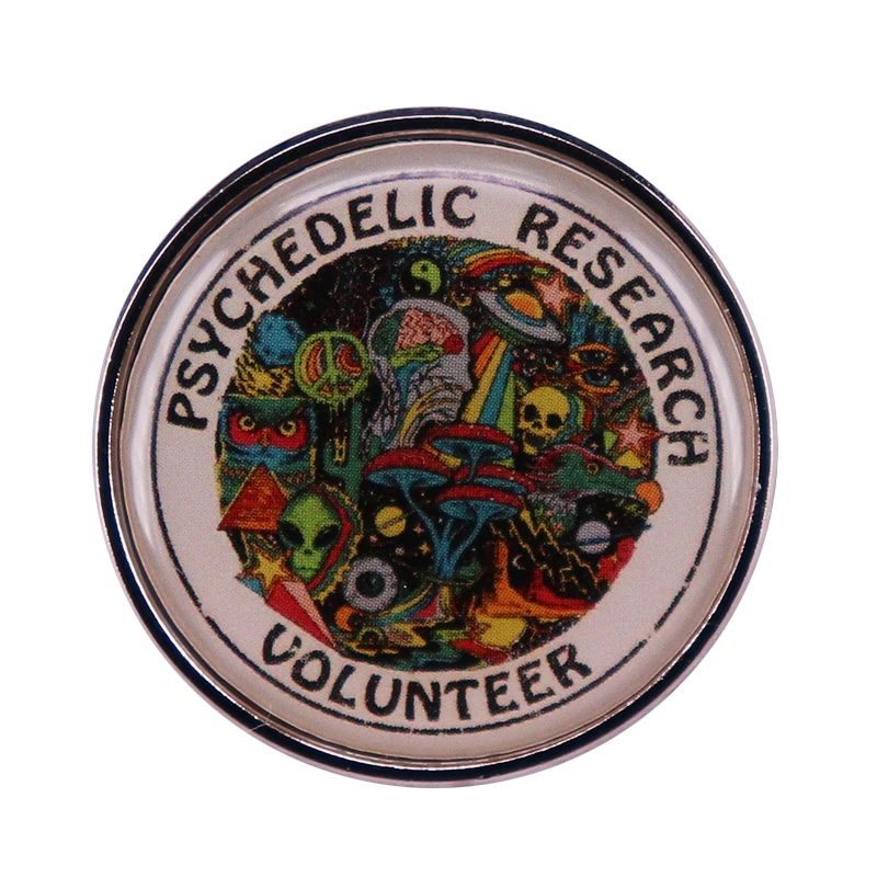 Psychedelic Research Volunteer Pin Psychedelic Art Badge - Brooches ...