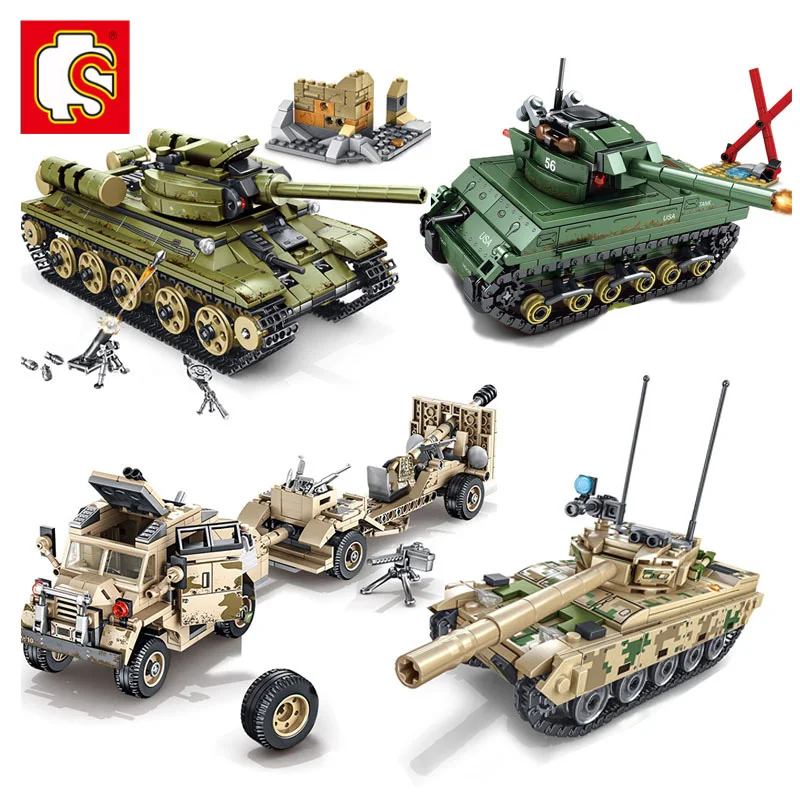 SEMBO-Military-Tank-Vehicle-Building-Blocks-Main-Battle-Tank-Model ...