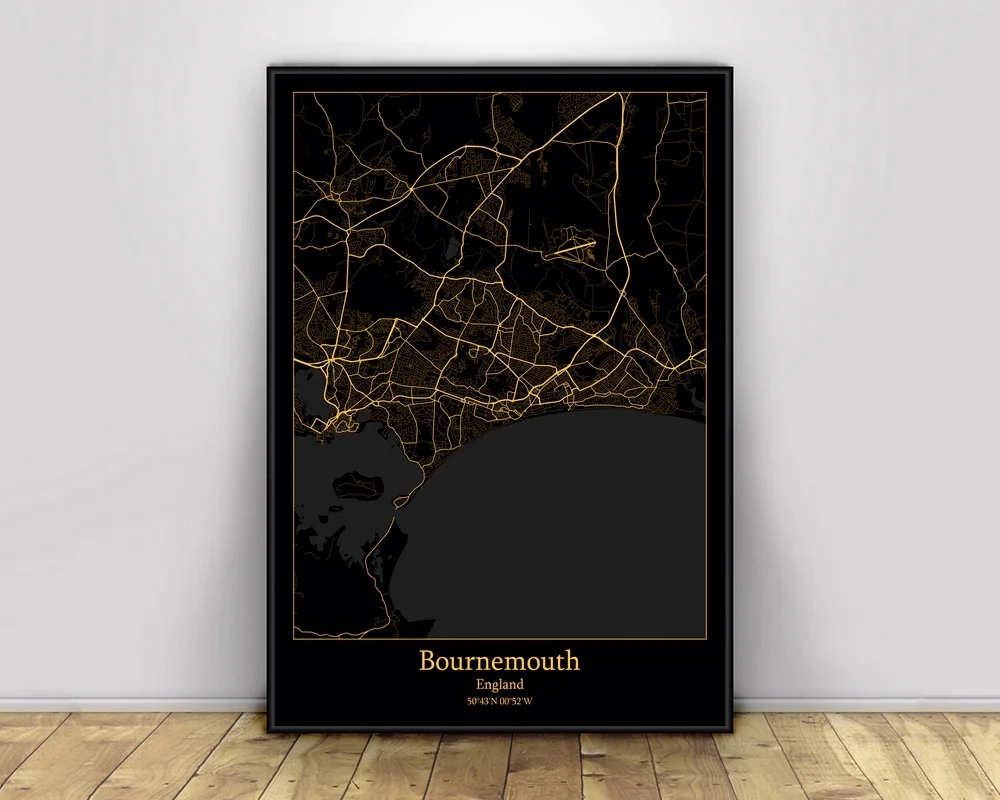 Bournemouth-ngiltere-siyah-ve-alt-n-ehir-k-haritalar-zel-d-nya-ehir ...