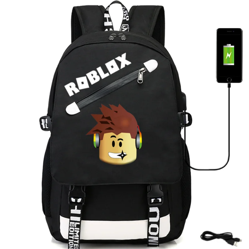 ROBLOX 십대 패션 책가방, USB 남녀공용 배낭, 옥스포드 천, 소년 소녀 귀여운 가방, Mochila, 핫 세일|학교가방 ...