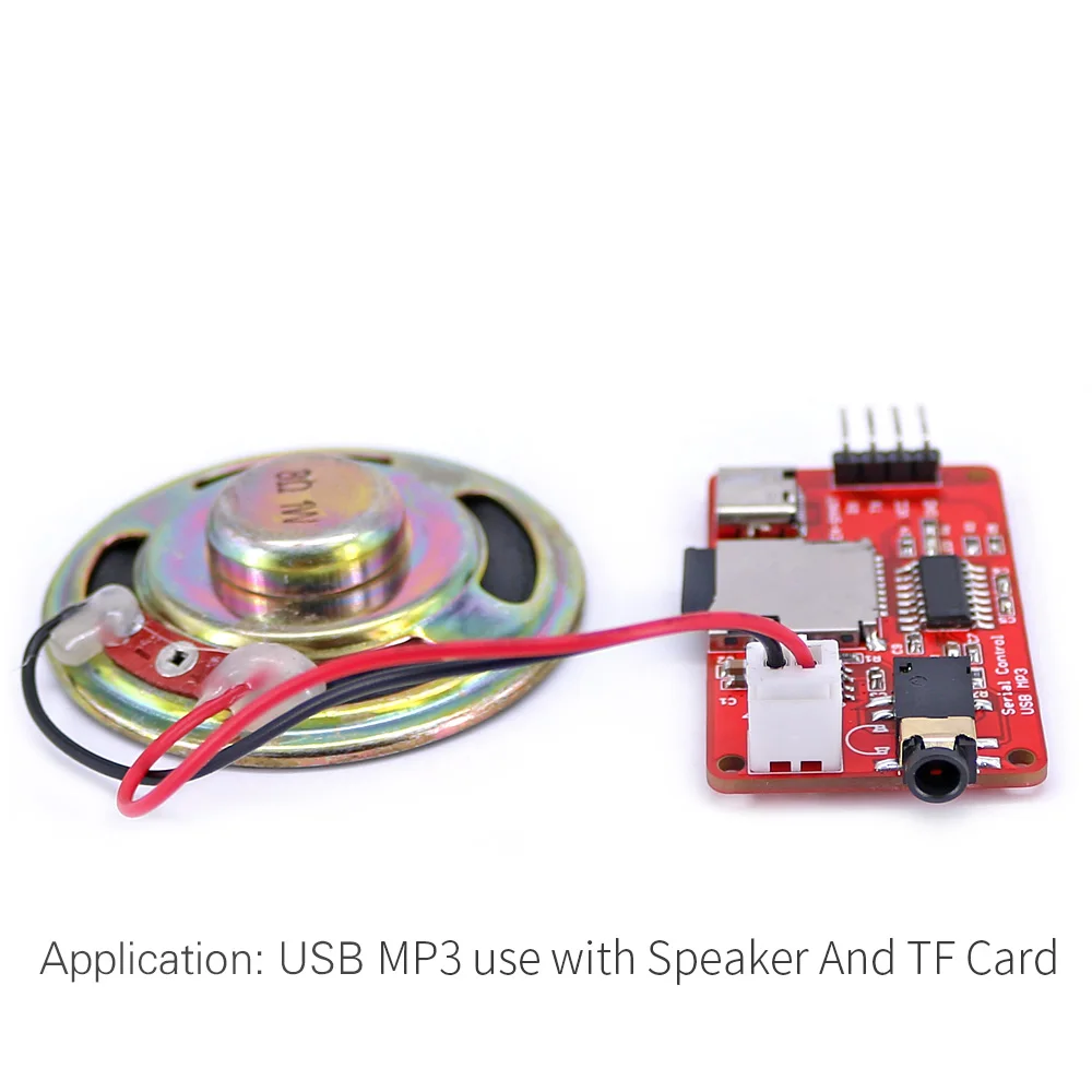 UART Serial Control USB MP3 WAV Audio Music Player Module Onboard Amplifier + 1W Speaker + Micro ...