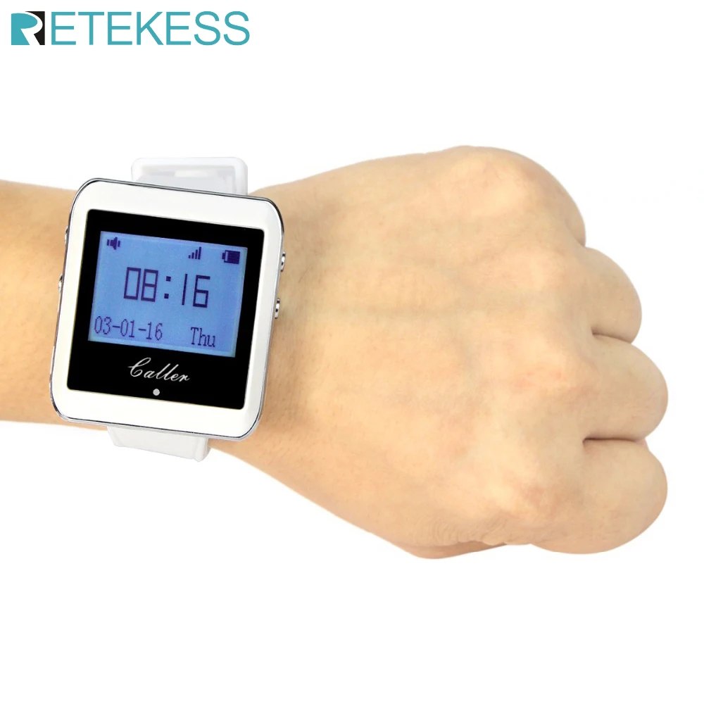 Retekess 999 Channel RF Wireless White Wrist Watch Receiver for Fast ...