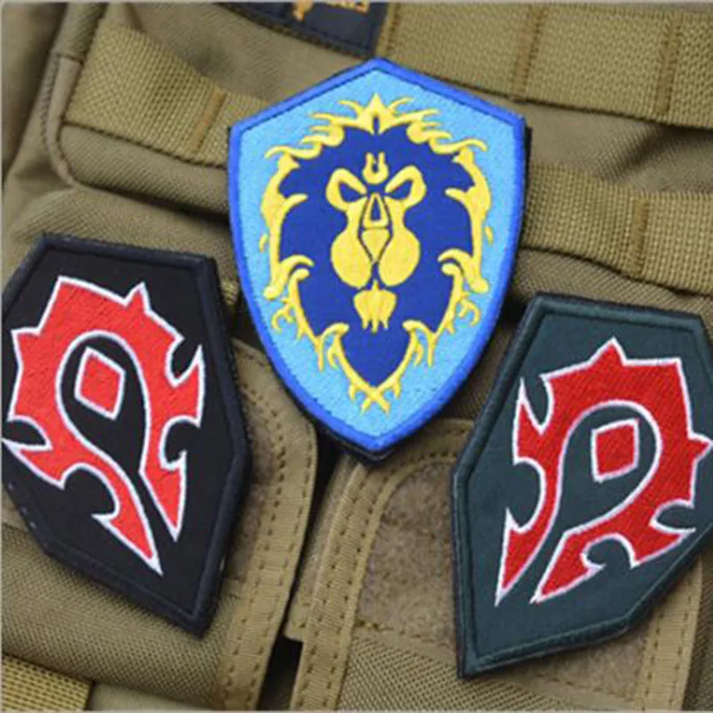 WOW World Alliance / Horde forces camp -sided embroidery patch badge ...