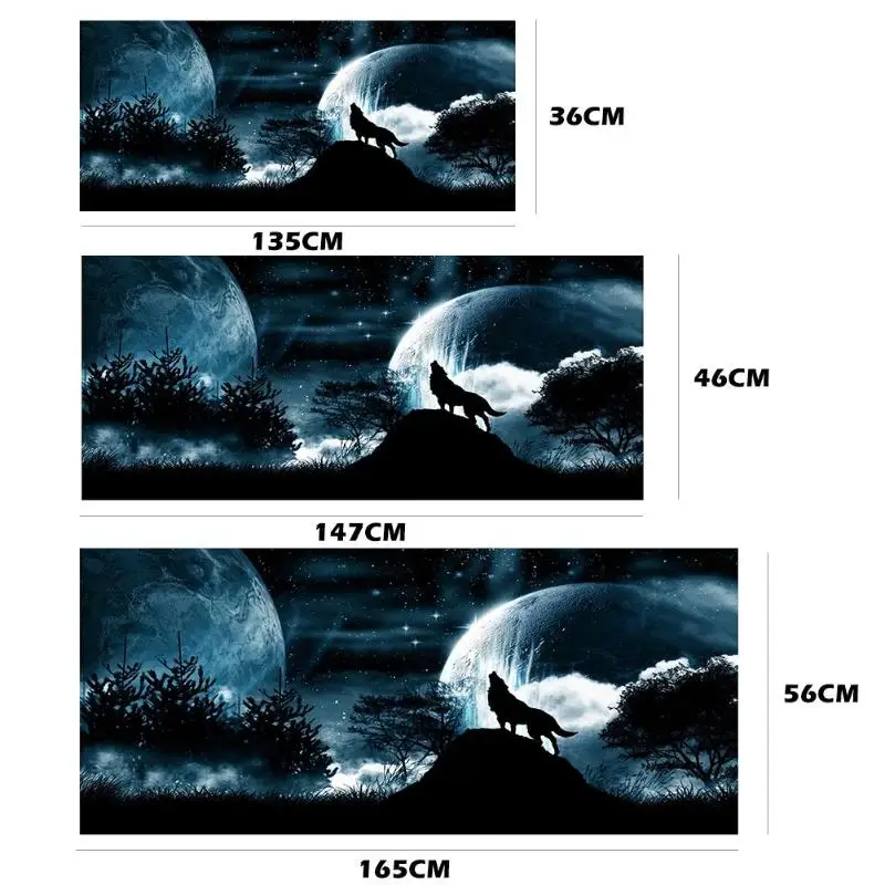 3 Sizes Howling Wolf Moon Car Stickers Waterproof Sunproof Rear Window ...