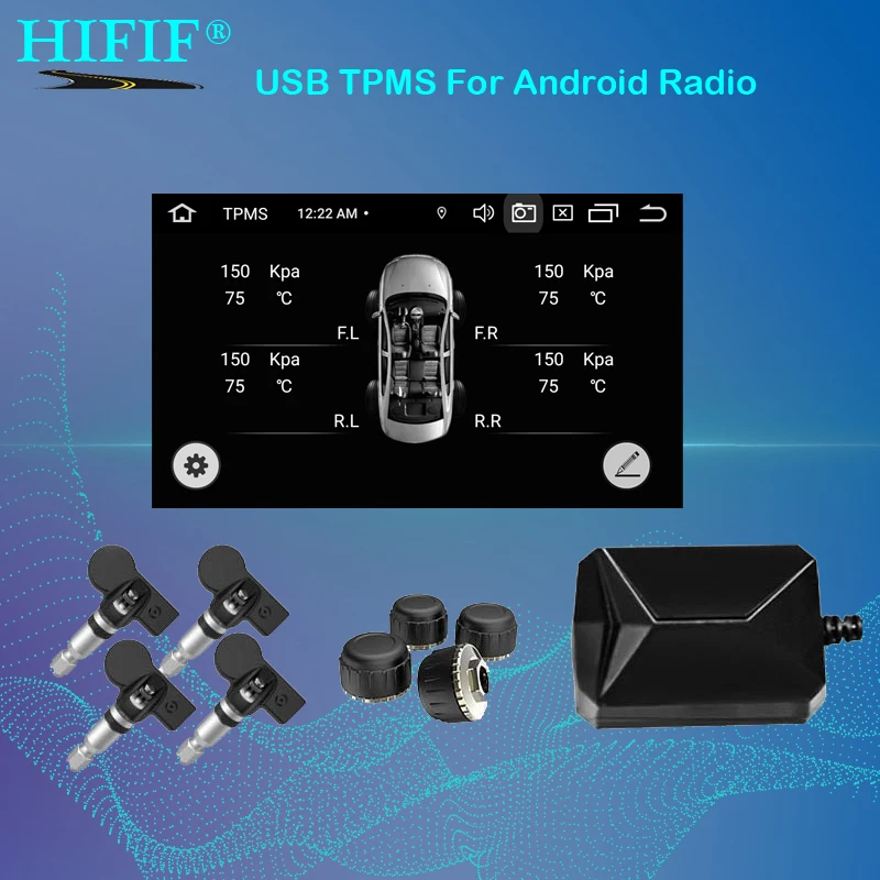 USB Android TPMS reifendruck monitor/Android navigation reifendruck überwachung alarm system ...