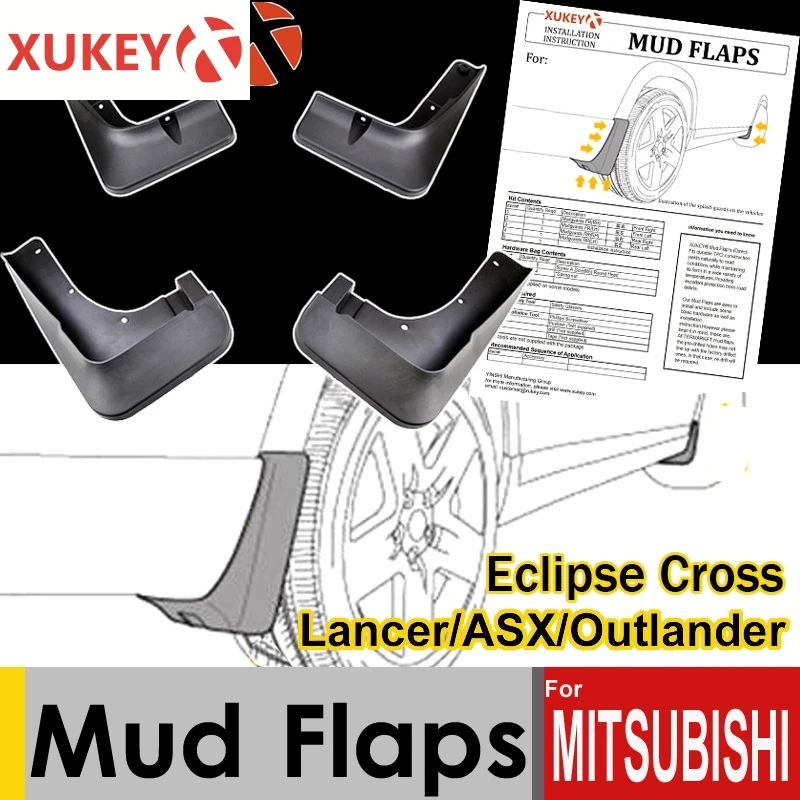 XUKEY-Car-Mud-Flaps-For-Mitsubishi-Lancer-ASX-Outlander-Sport-Eclipse ...