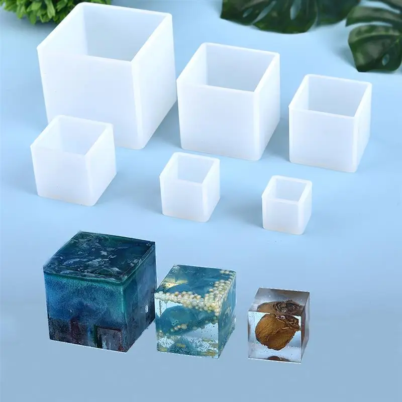 DIY-3D-Cube-Resin-Mold-UV-Epoxy-Crystal-Silicone-Mold-Jewelry-Crafts ...