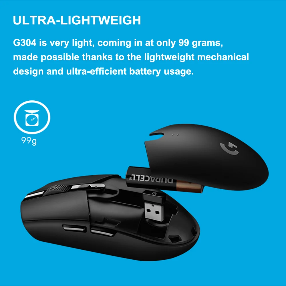 logitech G304 computer gaming 2.4G wireless mouse ergonomic mouse HERO ...