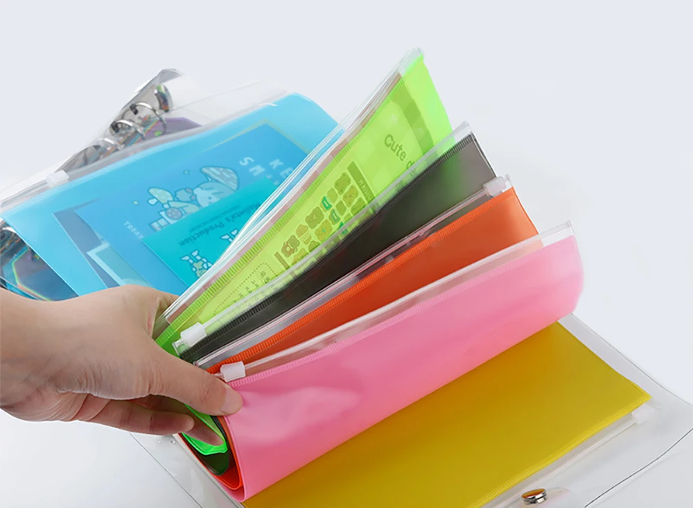 Classeur,Classeur à feuilles mobiles en PVC A5-A6, pochettes colorées à ...