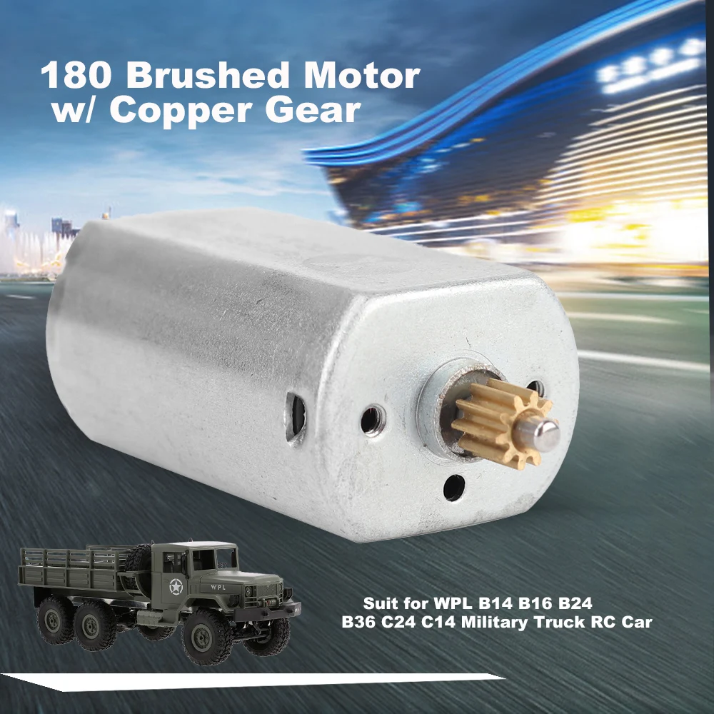 Motor cepillado 180 con engranaje de cobre para camión militar WPL B14 ...