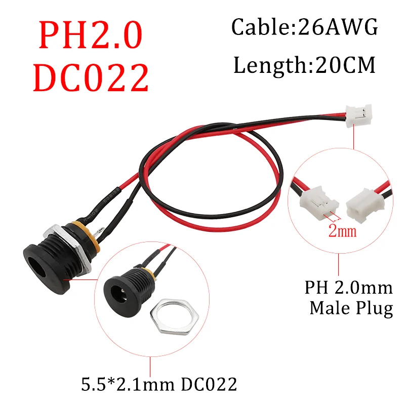 DC-022-DC-Power-Female-Jack-Connector-5-5x2-1mm-DC-Socket-Panel-Mount ...