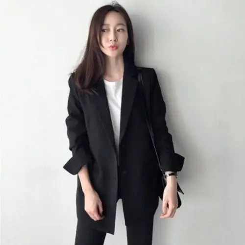 2019 coreano solo botonadura mujer ropa suelta Blazer elegante suelto ...