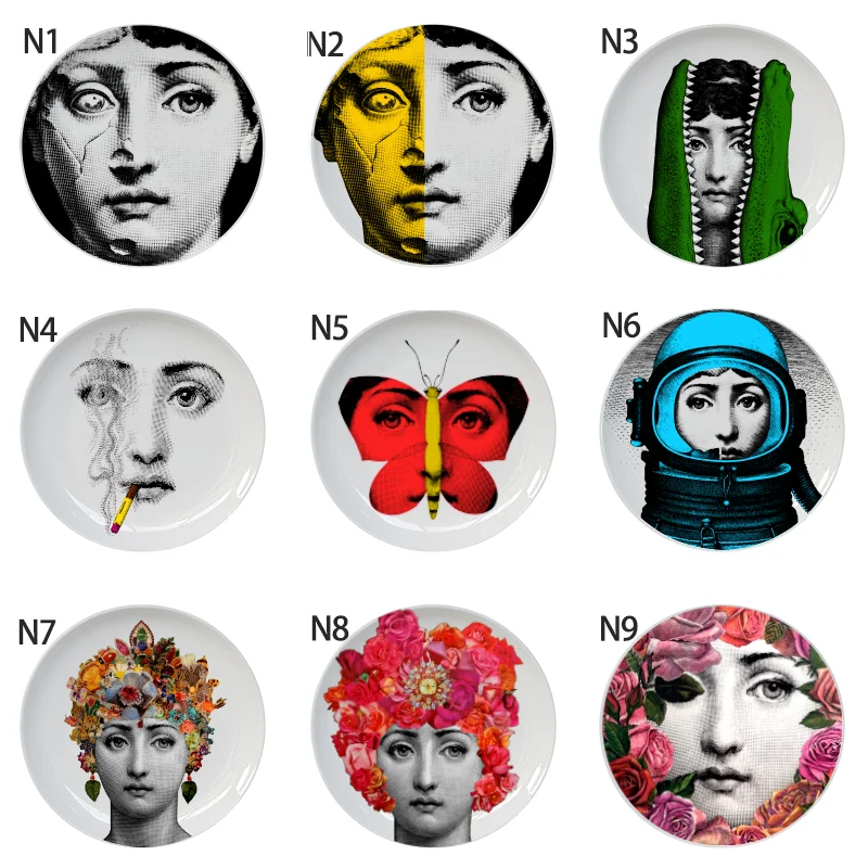 Plat de service,Flora Lady – plaque de visage décorative Vintage ...