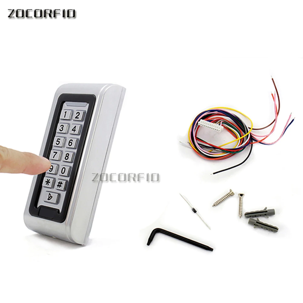 RFID Reader Wiegand 26Bit Metal Wired access control Keypad/RFID Gate ...