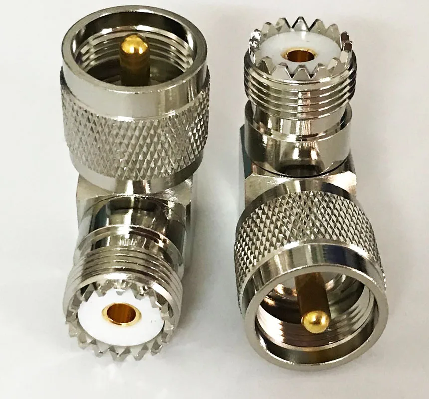 2pcs PL259 PL 259 UHF male to UHF female SO 239 SO239 right angle RF ...