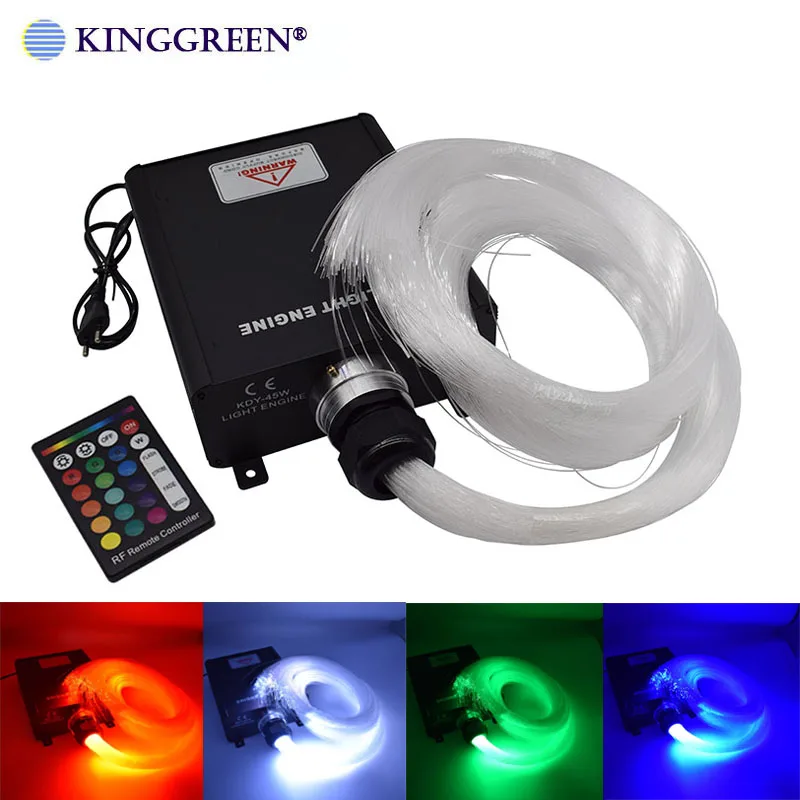 Rgb Led 45w Fiber Optic Light Engine Kit With End Glow Pmma Fiber Optic ...